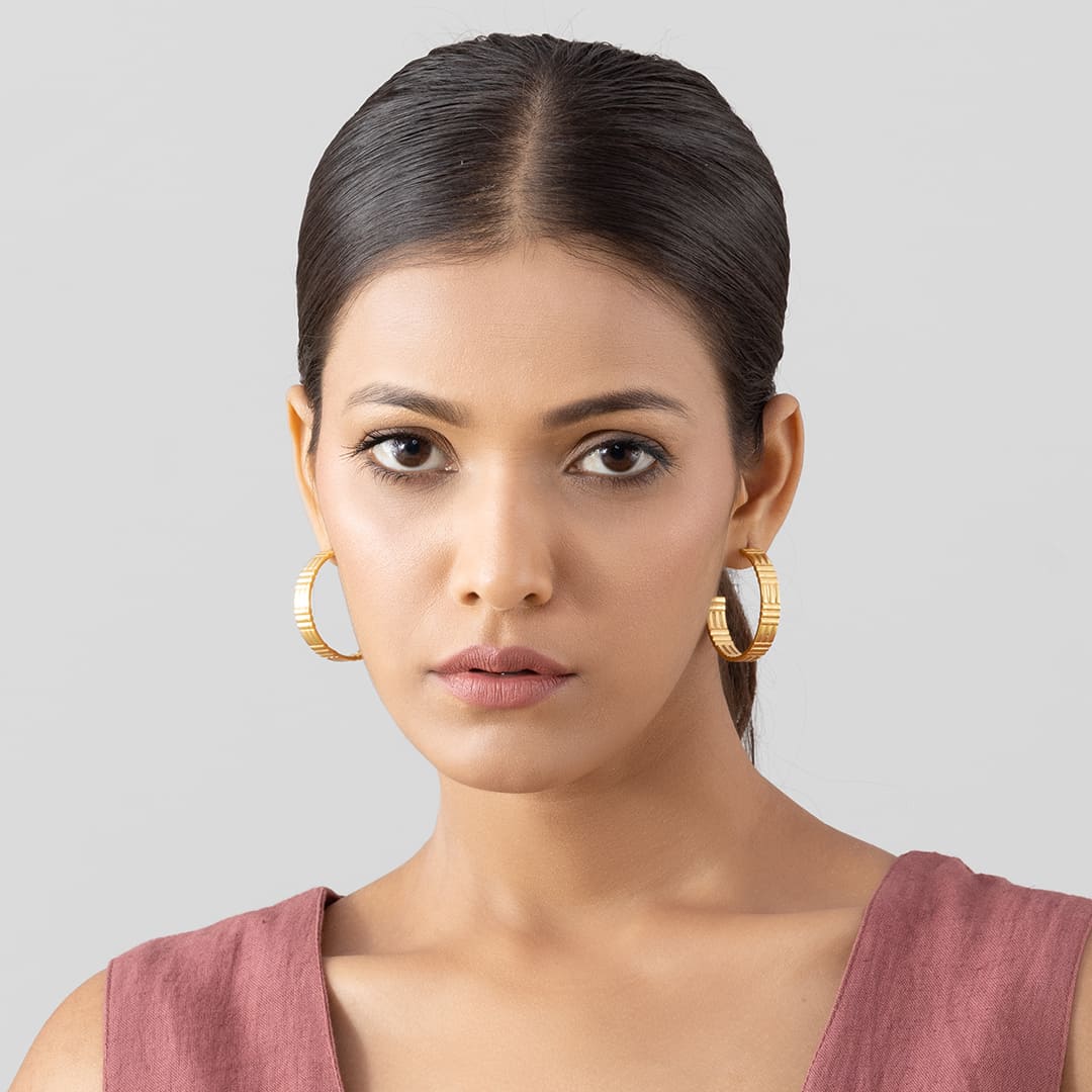 Barrel Gold Hoops – SADGI