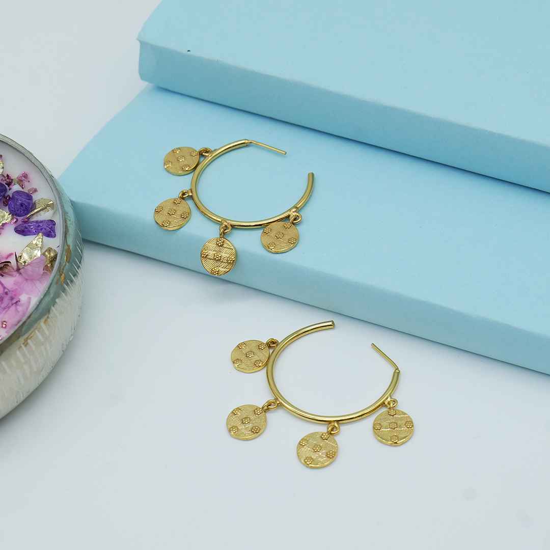 Coin Gold Hoops – SADGI
